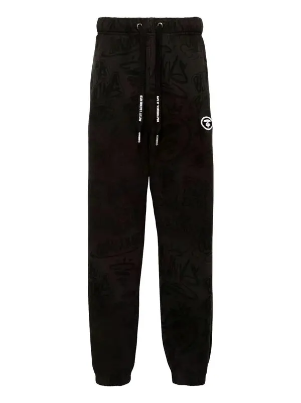 AAPE BY *A BATHING APE Graphic-print Drawstring Track Pants - Black