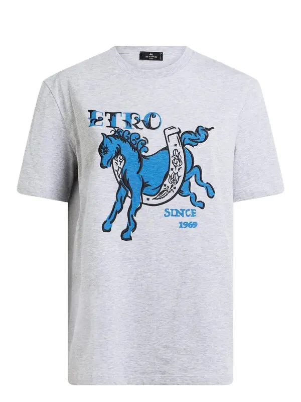 Etro Graphic Cotton T-shirt - Grey