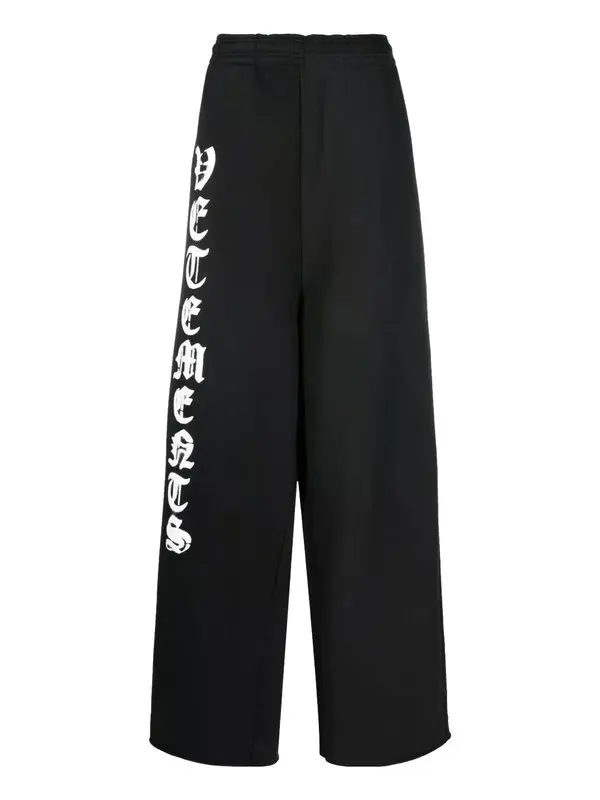 Vetements Logo-print Wide-leg Track Pants - Black