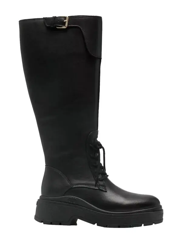 Liu Jo Buckle Lace-up Boots - Black