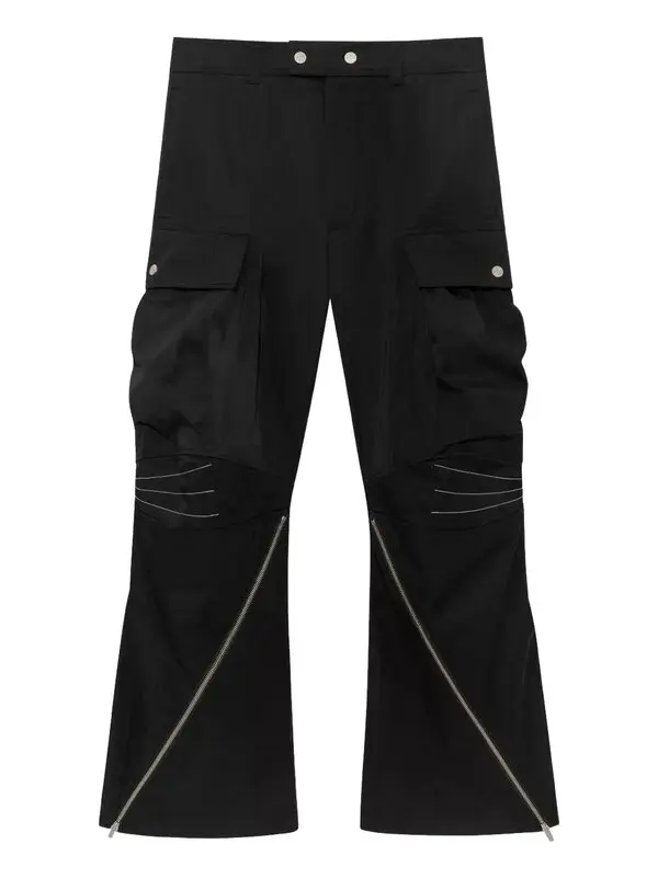 FFFPOSTALSERVICE Zip-detail Cotton Cargo Trousers - Black