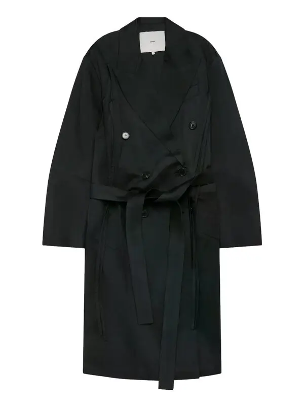 SETCHU Double-breasted Belted Coat - Black