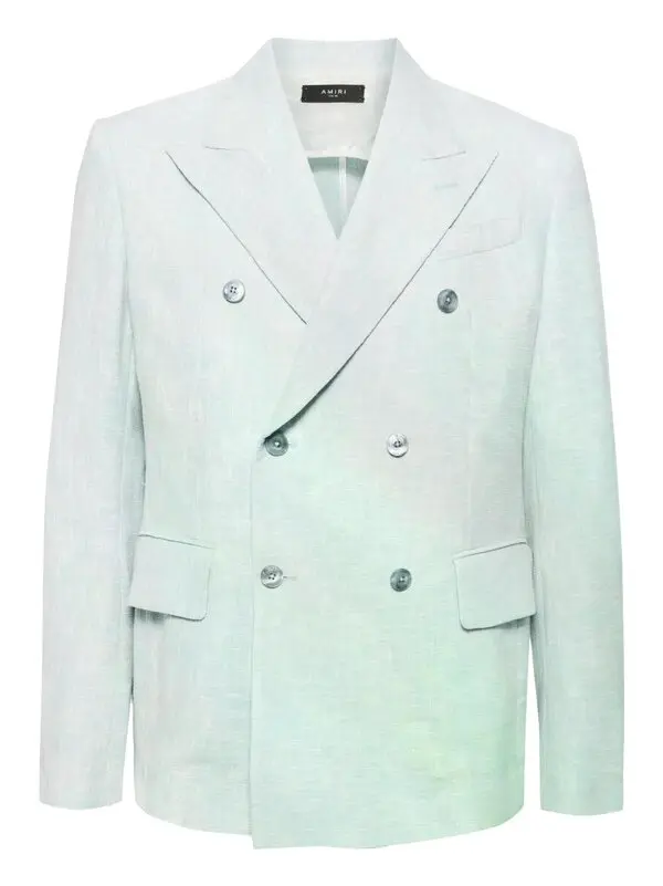 Amiri Cross Hatch Mélange-effect Blazer - Blue