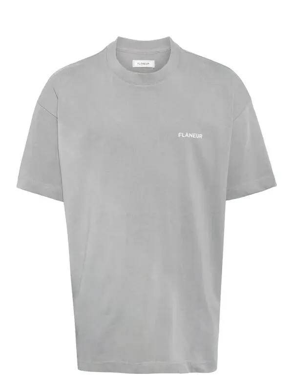 FLANEUR Logo-print Cotton T-shirt - Grey