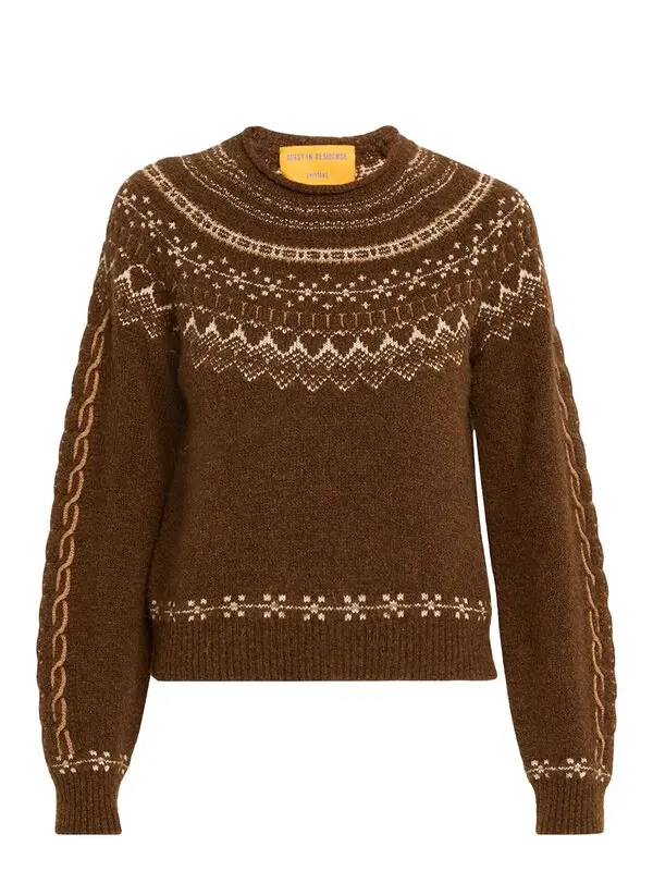 Guest In Residence Cloud Chalet Wool Cashmere Crewneck Sweater - Chestnut