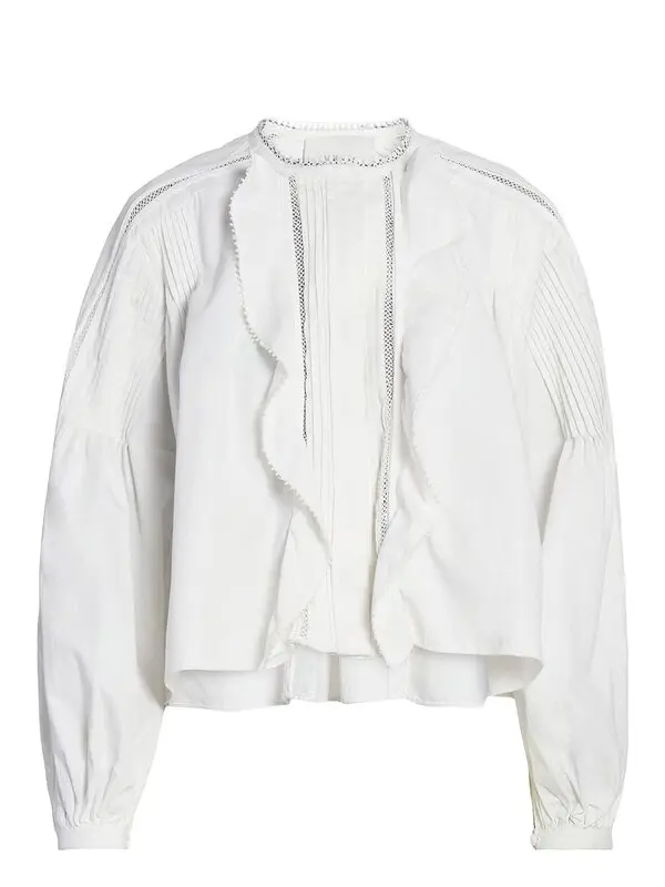 Isabel Marant Cubraly Lace-trim Ruffled Cotton Top - White