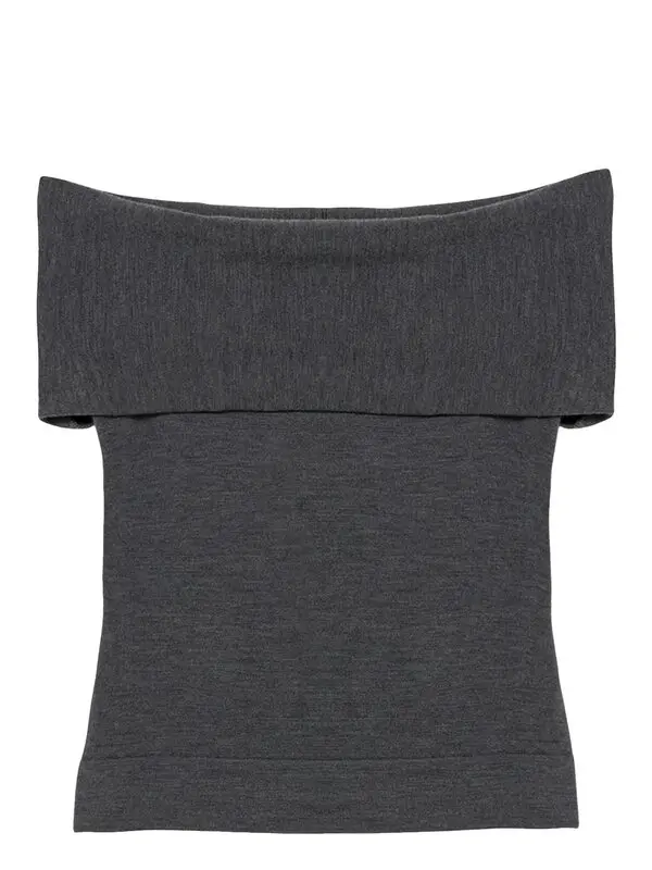 Simkhai Callahan Off-the-shoulder Merino Top - Grey Melan