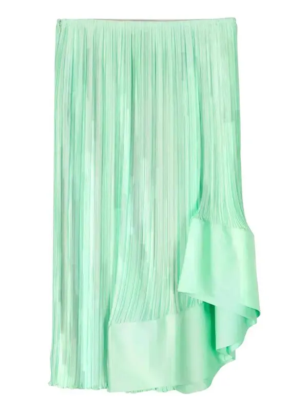 LANVIN Asymmetric Pleated Skirt - Green