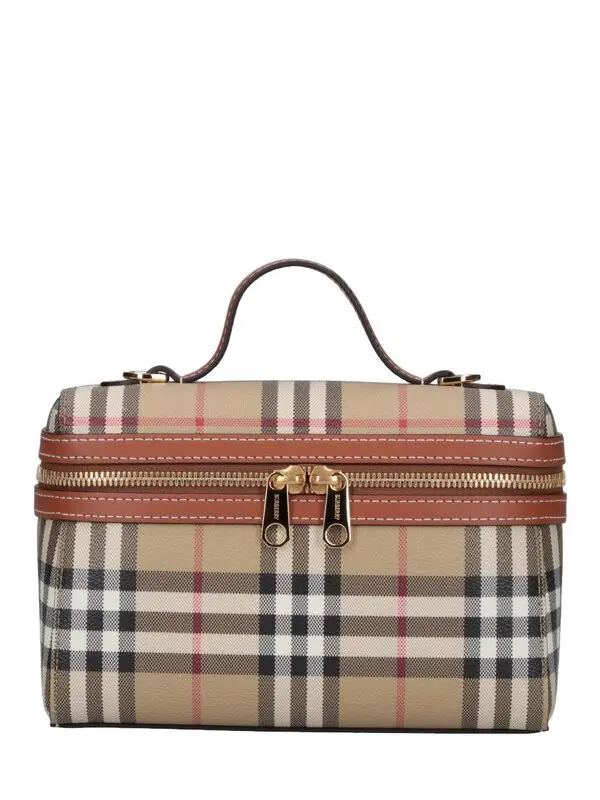 Burberry Check Vanity Bag - Beige