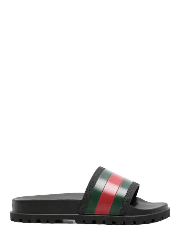 Gucci Sandals With Web Details - Black