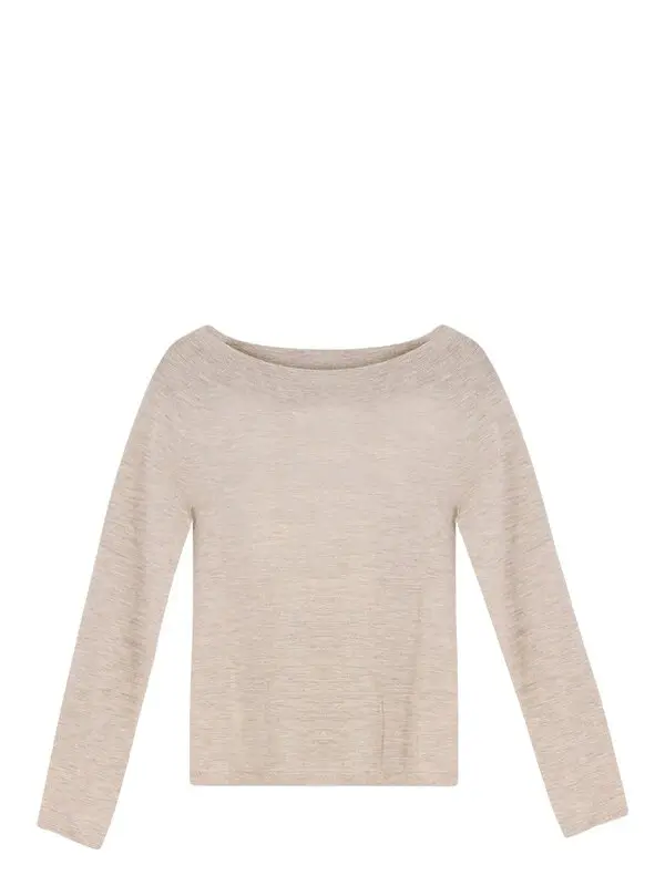 Max Mara Cashmere Sweater With Band - Beige