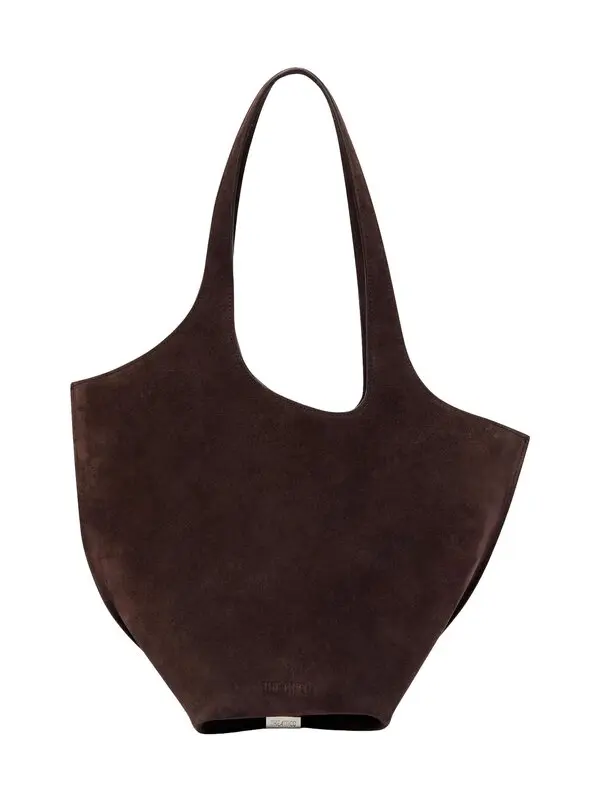 Attico La Scoop Suede Shoulder Bag - Brown