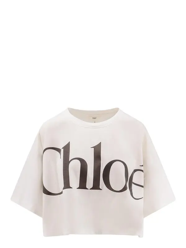 Chloé Cotton T-shirt With Logo - White