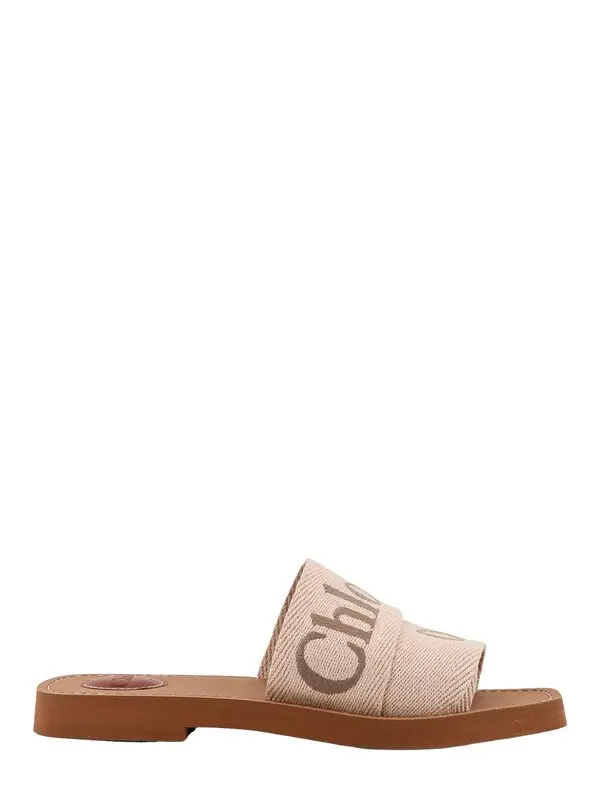Chloé Woody Linen Sandals - Beige
