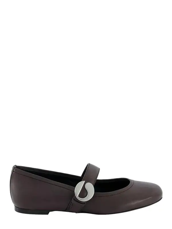 Coperni Strap C-shape Buckle Ballet Flats - Brown