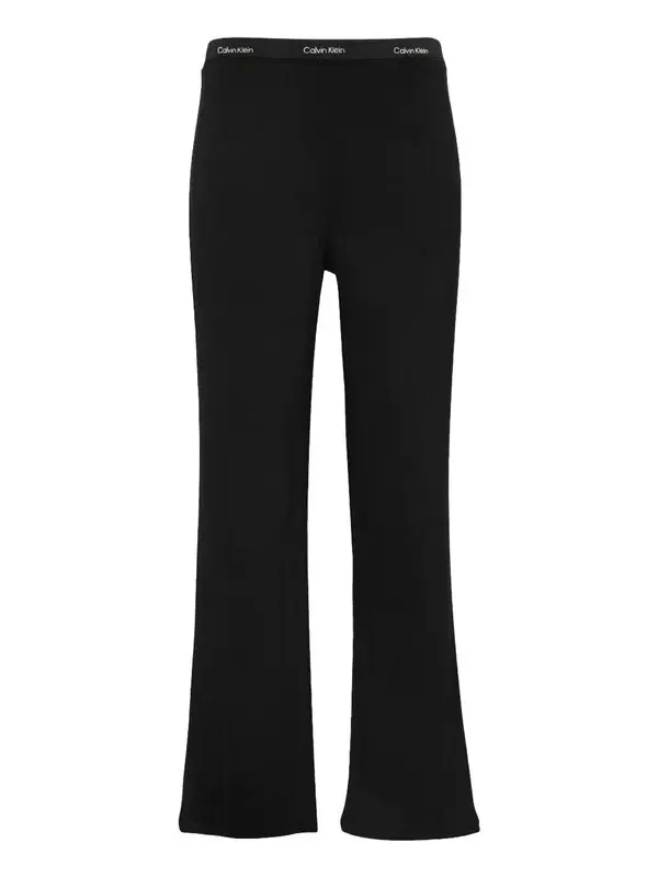 Calvin Klein Logo-waistband Trousers - Black
