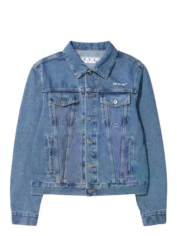 Off-White Diag-stripe Denim Jacket - Blue