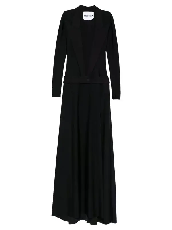 MEDEEA Lapels Maxi Dress - Black