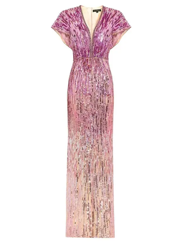 Jenny Packham Sequin Embellished Gown - Purple
