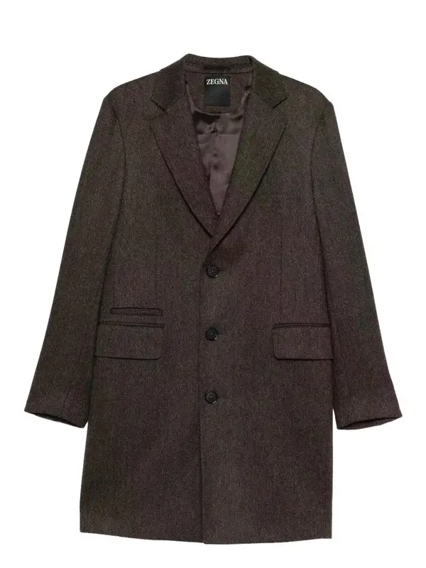 Zegna Buttoned Pocket Coat - Brown