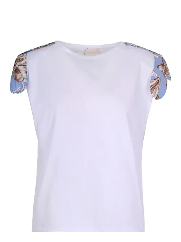 Liu Jo Floral Sleeve T-shirt - White