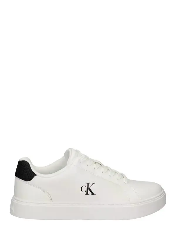 Calvin Klein Logo Leather Sneakers - White