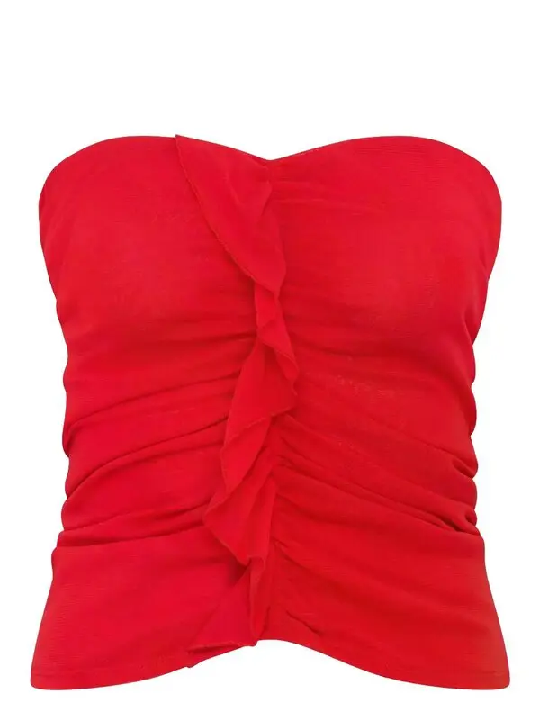 Paris Georgia Strapless Ruffle Top - Red