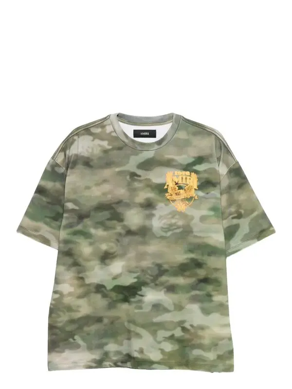 Amiri Camouflage Logo-print T-shirt - Green