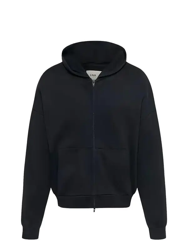 O.FILES Origami Zip-up Hoodie - Black