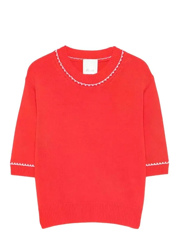 ALLUDE Ribbed-hem T-shirt - Red
