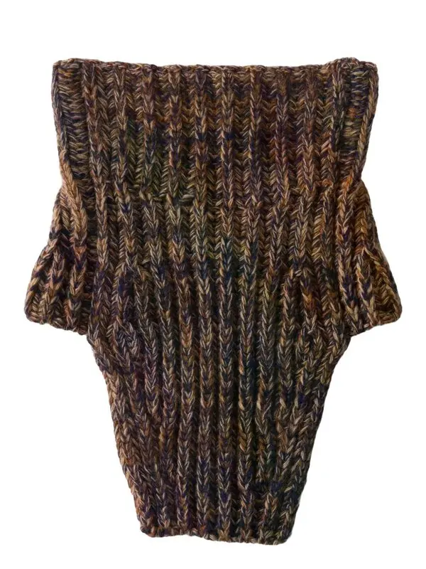 Prada Knitted Neck Warmer - Brown