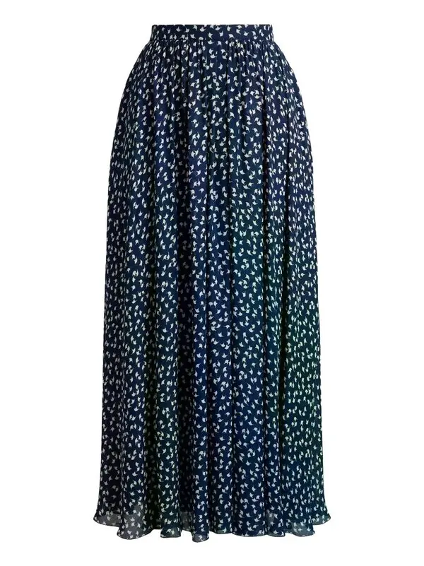 Ralph Lauren Geometric-print Midi Skirt - Blue
