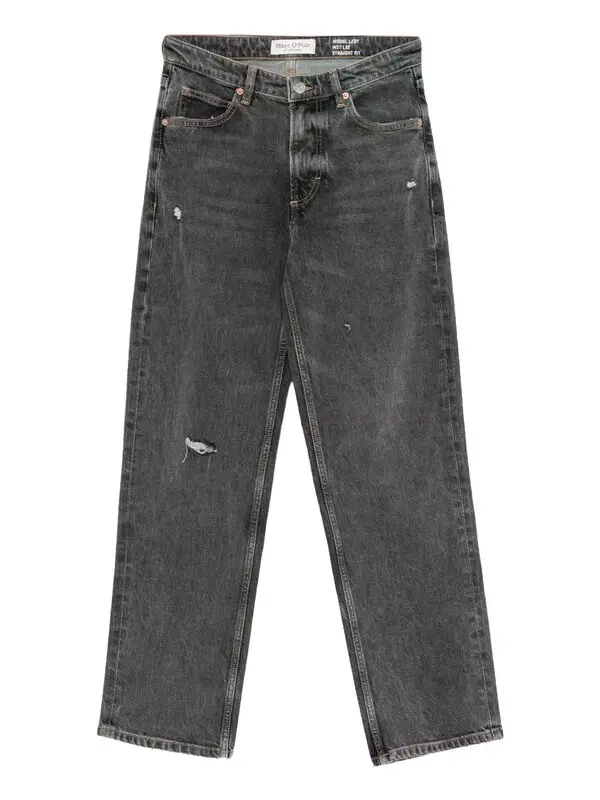 Marc O'polo Distressed Straight Leg Jeans - Grey