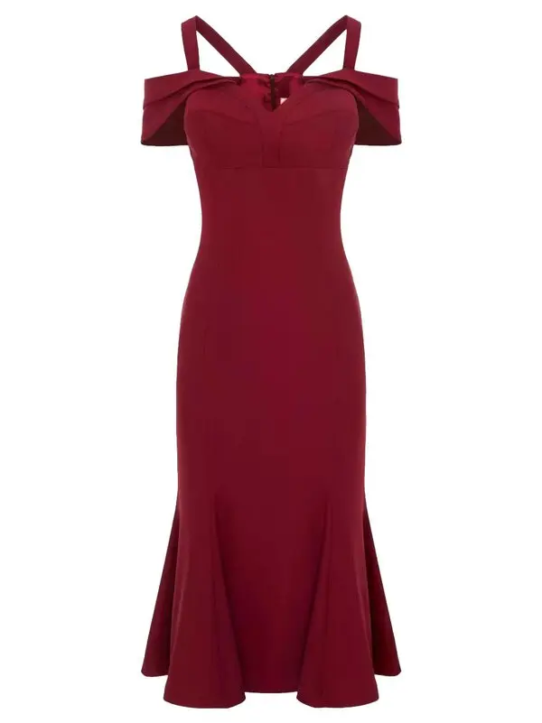 MURMUR V-neck Midi Dress - Red