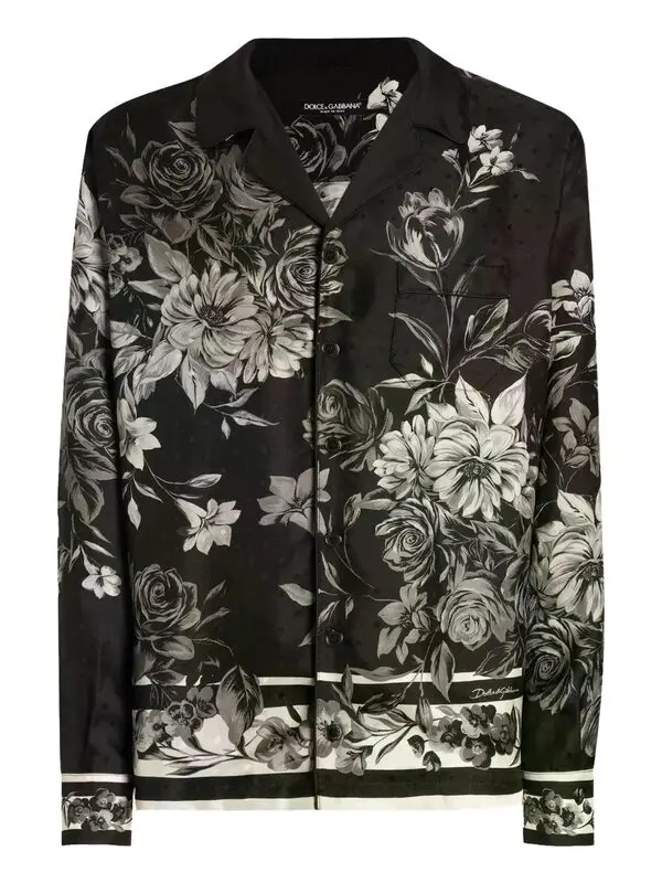 Dolce & Gabbana Floral-print Shirt - Black