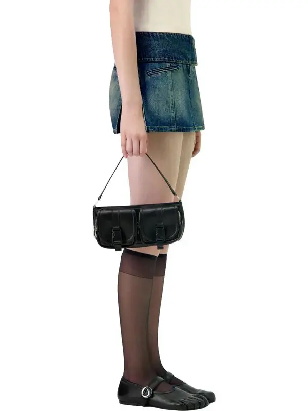 Coperni Paneled Denim Mini Skirt - Black