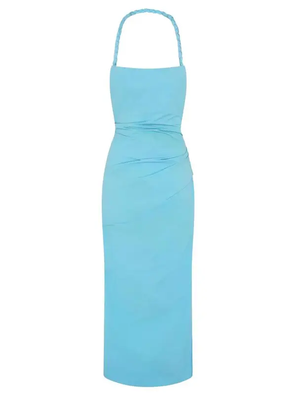 Paris Georgia Romy Braided Halterneck Midi Dress - Blue