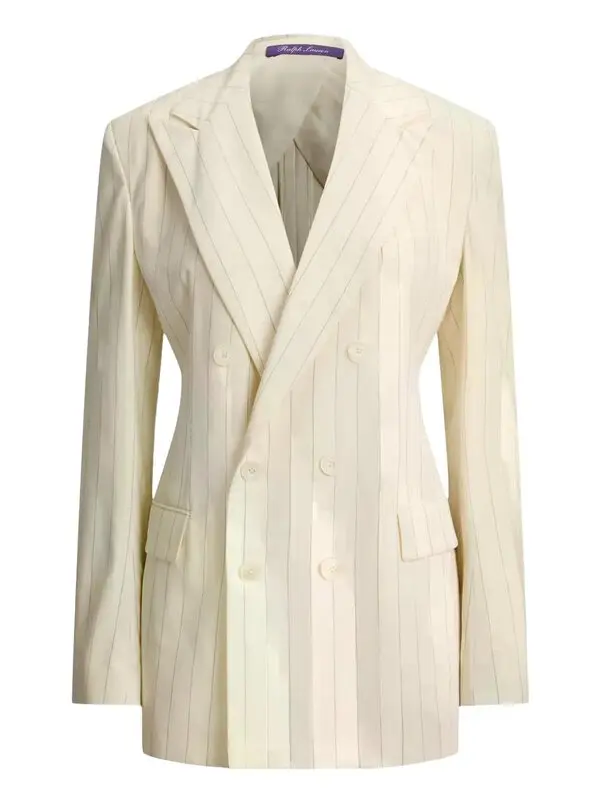 Ralph Lauren Double-breasted Striped Ramona Jacket - Neutrals