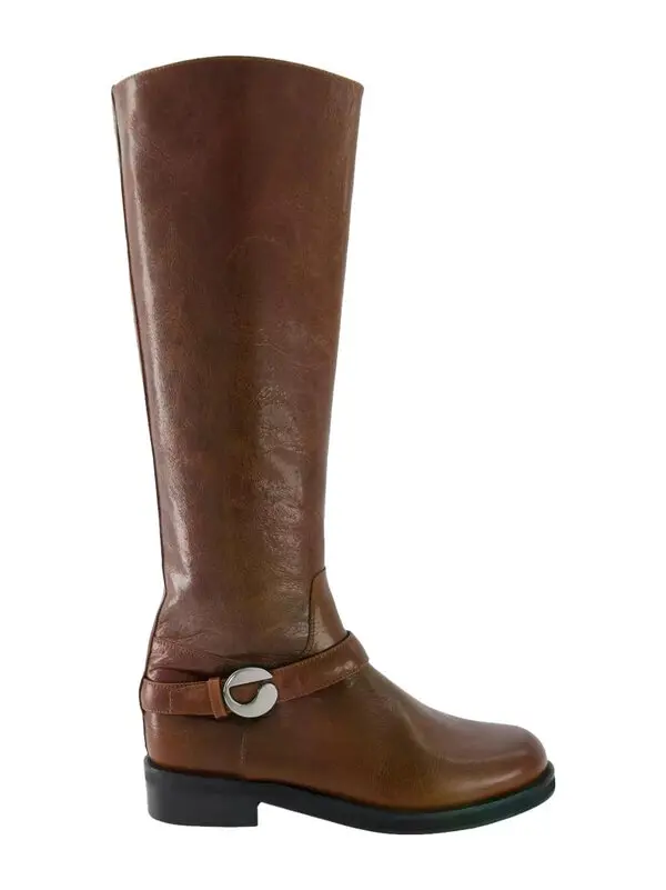 Coperni Cavalier Buckle-strap Knee-high Boots - Brown
