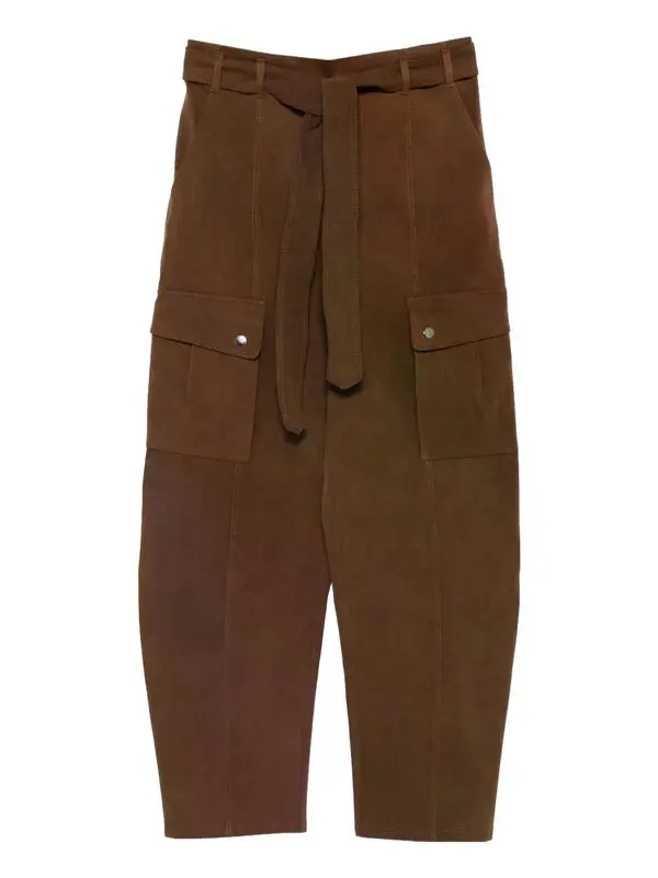 Andamane Belt-fastening Cargo-pocket Trousers - Brown