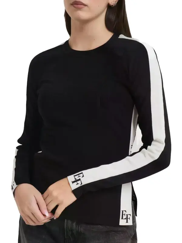 Elisabetta Franchi Side-stripe Sweater - Black