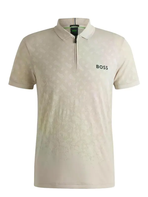 BOSS Monogram-pattern Polo Shirt - Neutrals