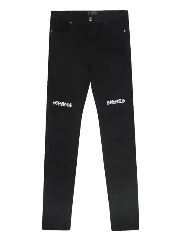 RtA Bryant Knee-embroidered Jeans - Black