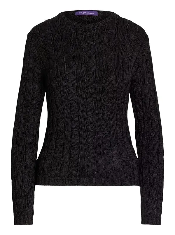 Ralph Lauren Cable-knit Crewneck Sweater - Black