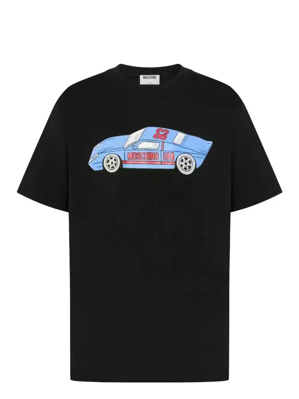 Moschino Car-print Cotton T-shirt - Black