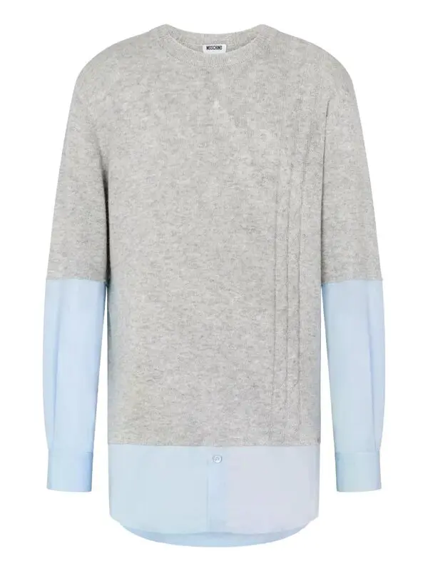 Moschino Panelled Long-sleeve Sweater - Grey