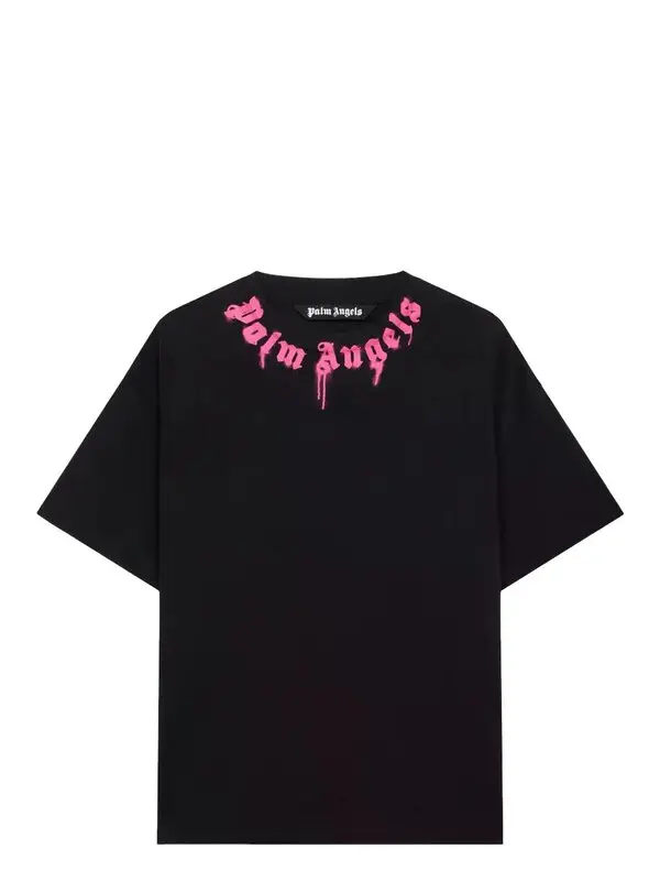 Palm Angels Spray Neck Logo T-shirt - Black