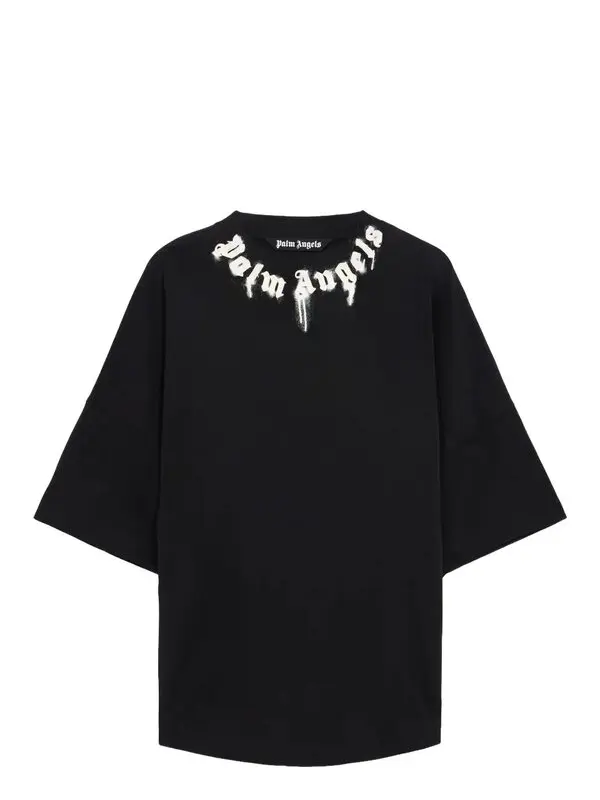 Palm Angels Logo Print Oversized T-shirt - Black