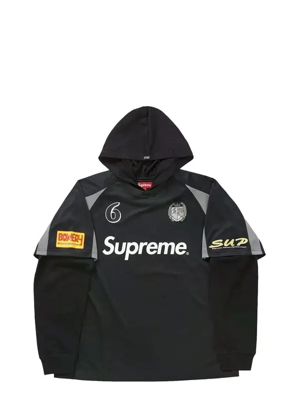 Supreme Soccer Hooded Jersey - Black