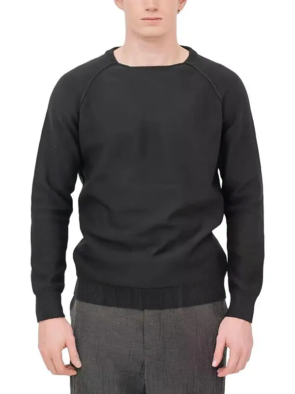 FORME D'EXPRESSION Crew-neck Long Sleeve Sweater - Black